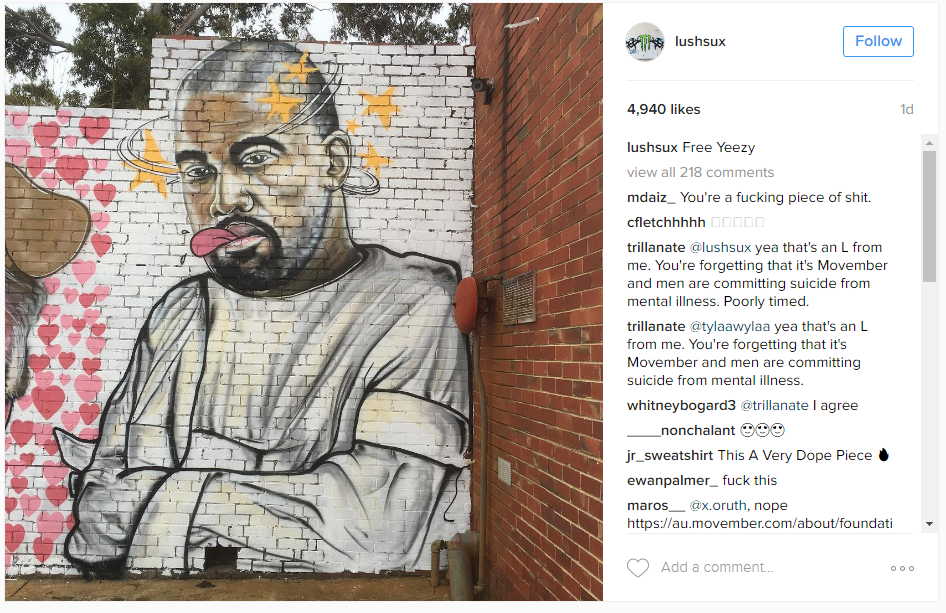 This new Kanye West mural is super ruthless